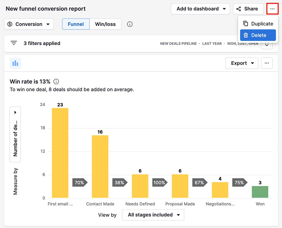 Insights reports: deal conversion - Knowledge Base | Pipedrive